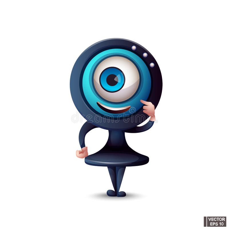 Cartoon Character Webcam with a Big Eye Stock Vector - Illustration of ...