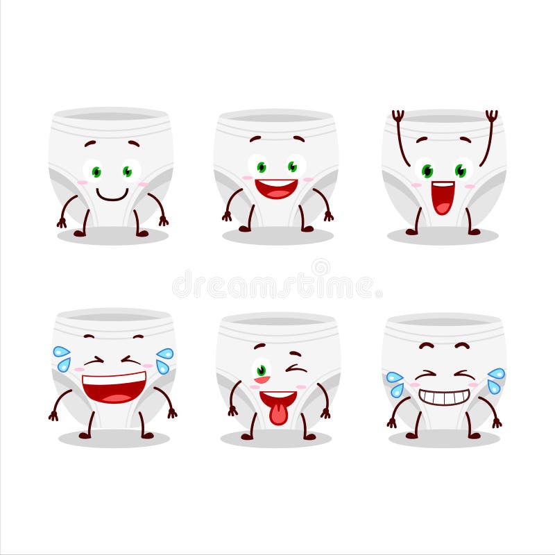 Cartoon Character of White Baby Diapers with Smile Expression Stock ...