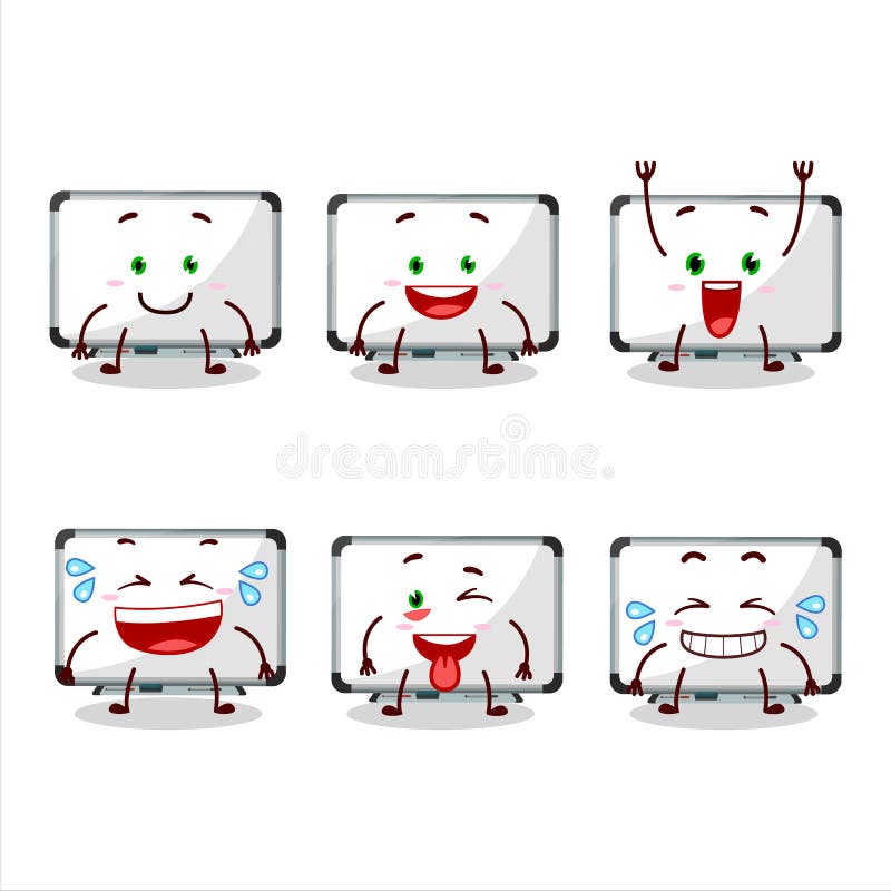 Cartoon Character of White Board with Smile Expression Stock Vector ...
