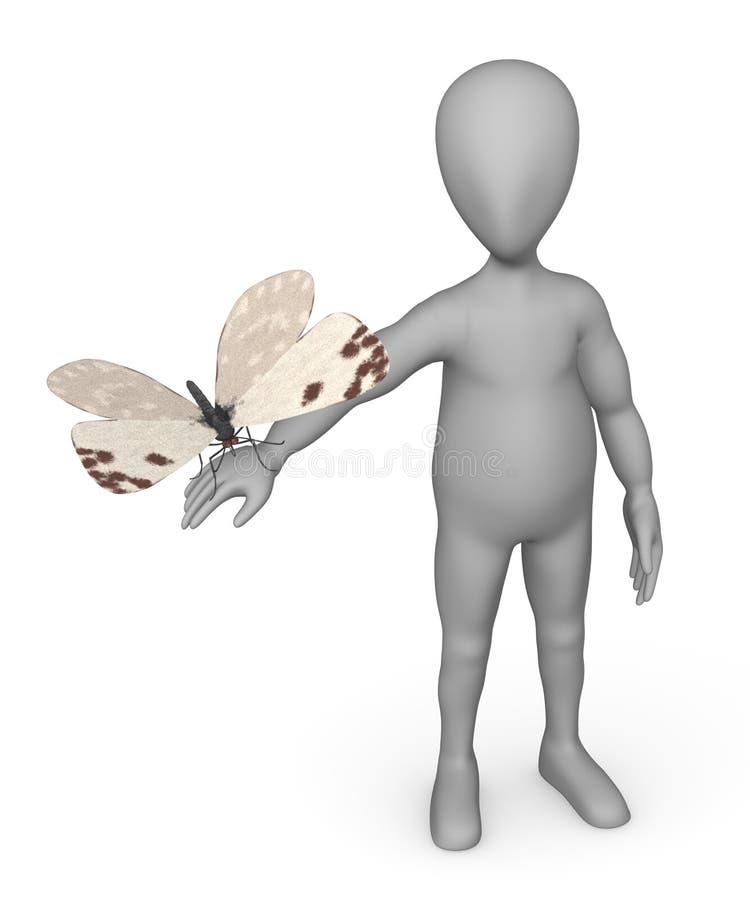 Cartoon Man with Butterfly Wings Stock Illustration - Illustration of ...