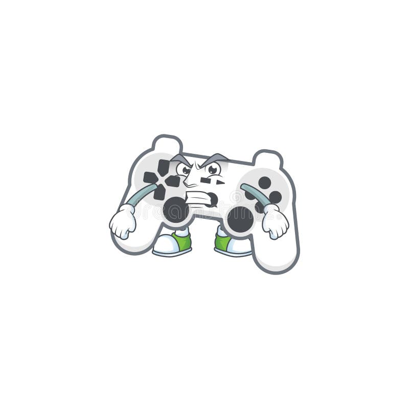 Cartoon Character of White Joystick with Angry Face Stock Vector ...