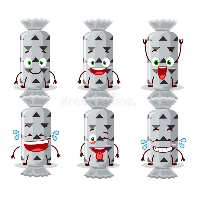 Cartoon Character of White Long Candy Package with Smile Expression ...