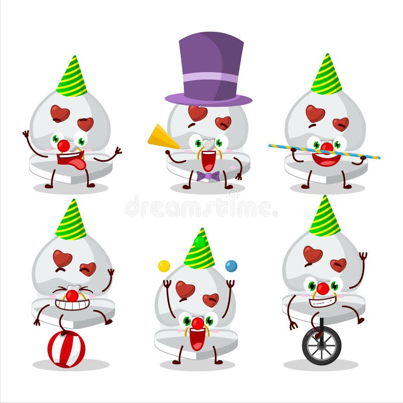 Cartoon Character of White Love Ring Box with Various Circus Shows ...