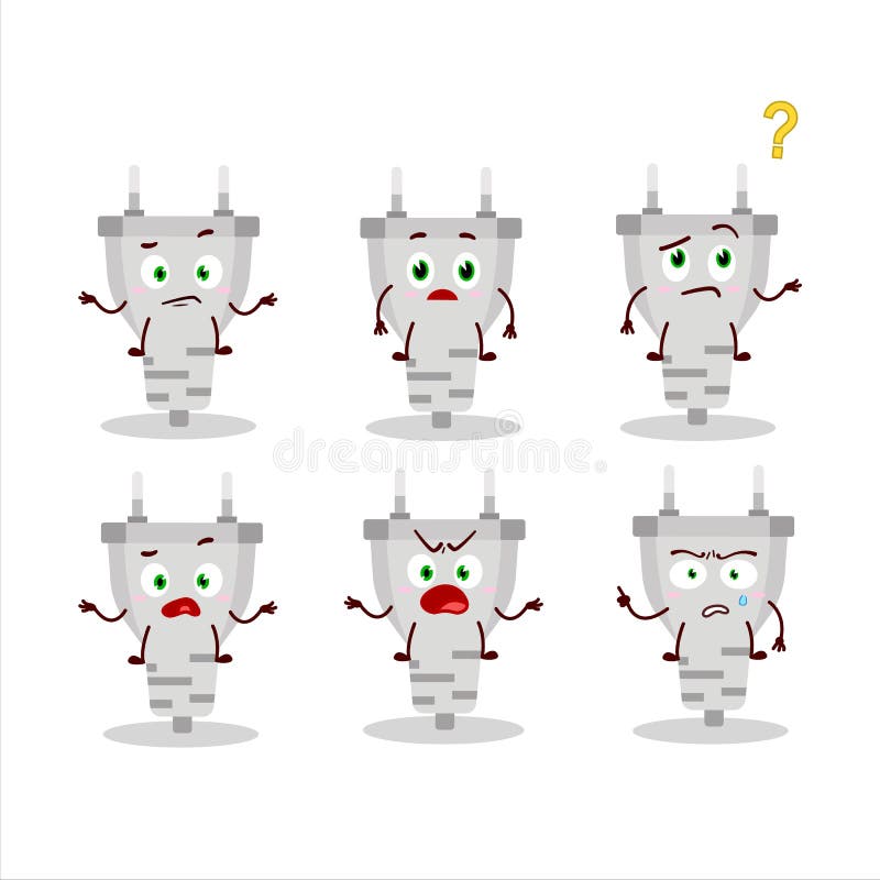 Cartoon Character of White Plug with What Expression Stock Vector ...