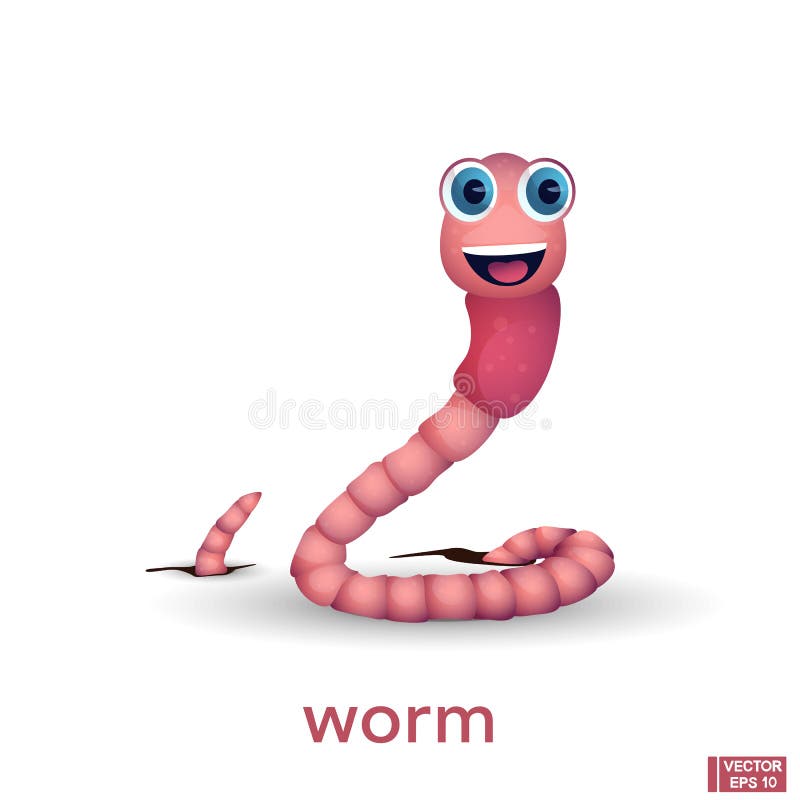 Cartoon Character Worm Smiling Stock Illustration - Illustration of ...
