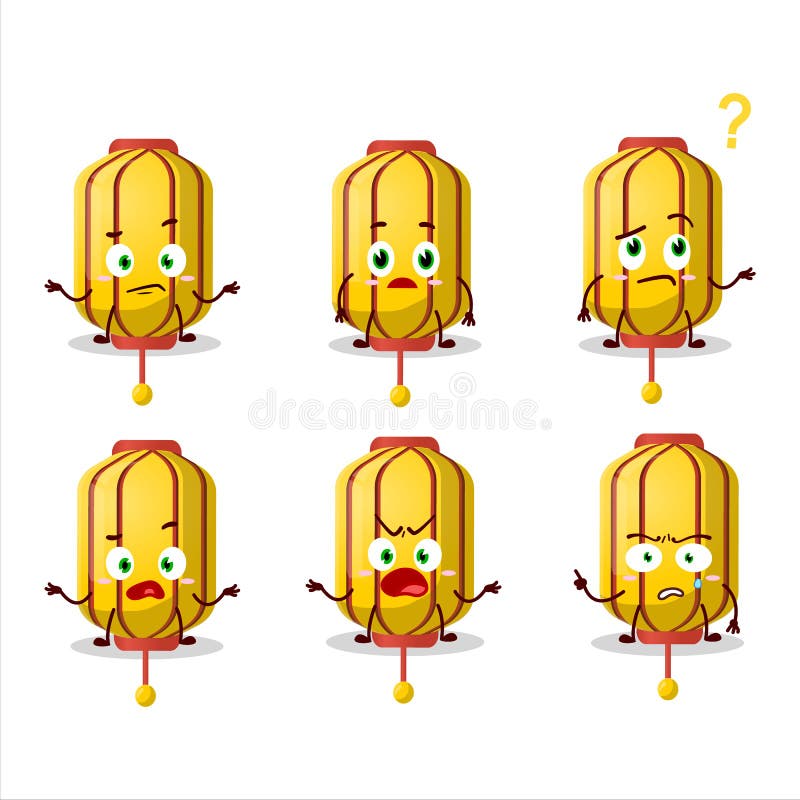 Cartoon Character of Yellow Chinese Long Lamp with What Expression ...