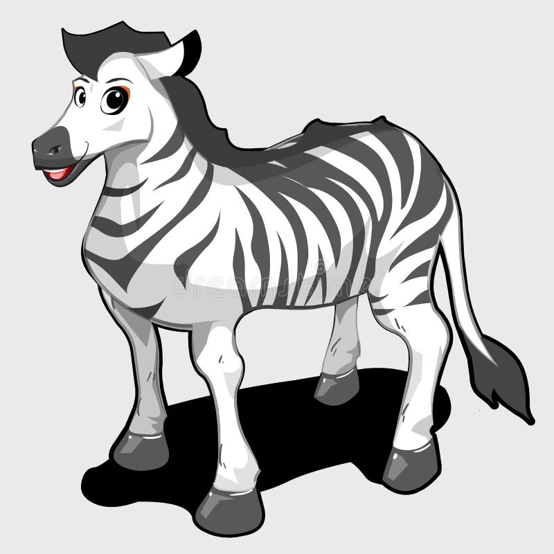 Cute African Cartoon Zebra Vector 2d Character Stock Image ...