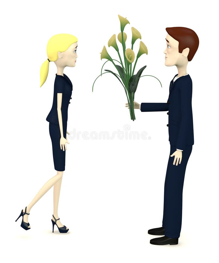 Cartoon Boy with Cala Lilly Stock Illustration - Illustration of toon ...