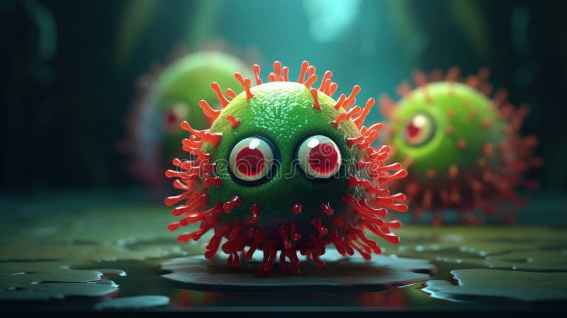 Cartoon Characters Cute, Funny Evil Viruses, Whimsical and Infectious ...