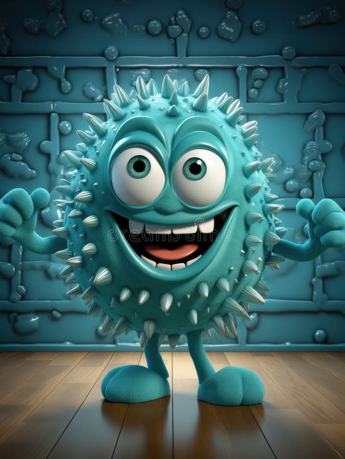 Cartoon Characters Cute, Funny Evil Viruses, Whimsical and Infectious ...