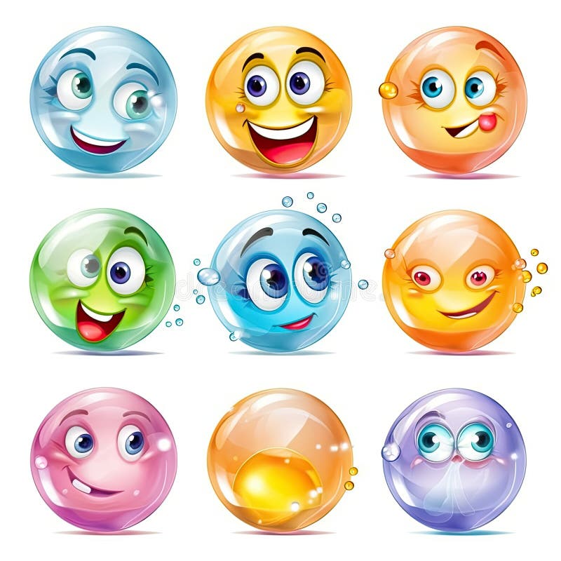 Cartoon Characters with Different Expressions, Generative AI Stock ...