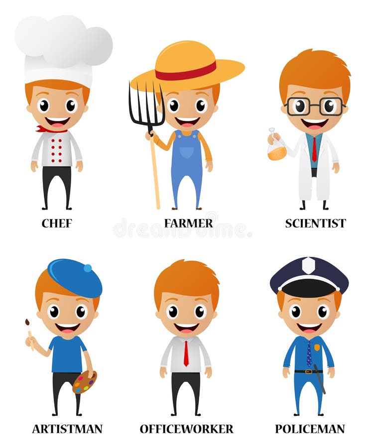 Cartoon Characters with Different Profession Stock Vector ...