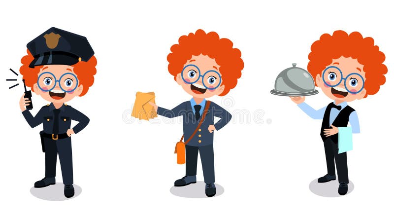 Cartoon Characters of Different Professions Stock Illustration ...