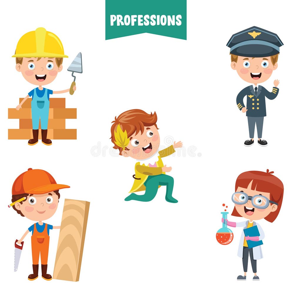 Different Jobs Cartoon Stock Illustrations – 1,246 Different Jobs ...