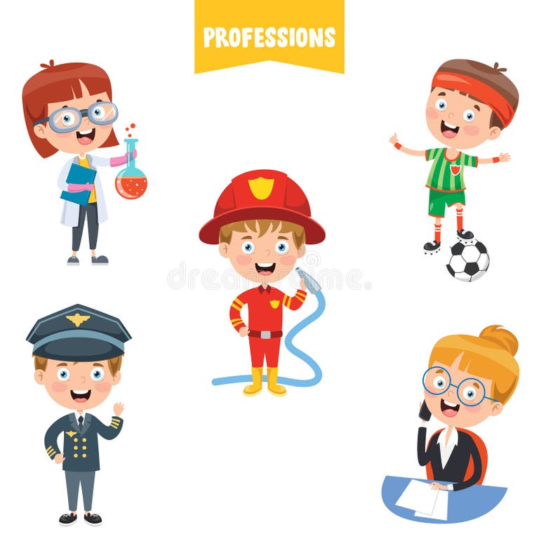 Cartoon Characters of Different Professions Stock Vector - Illustration ...