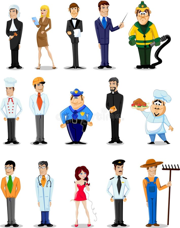 Cartoon Characters of Different Professions,vector Stock Vector ...
