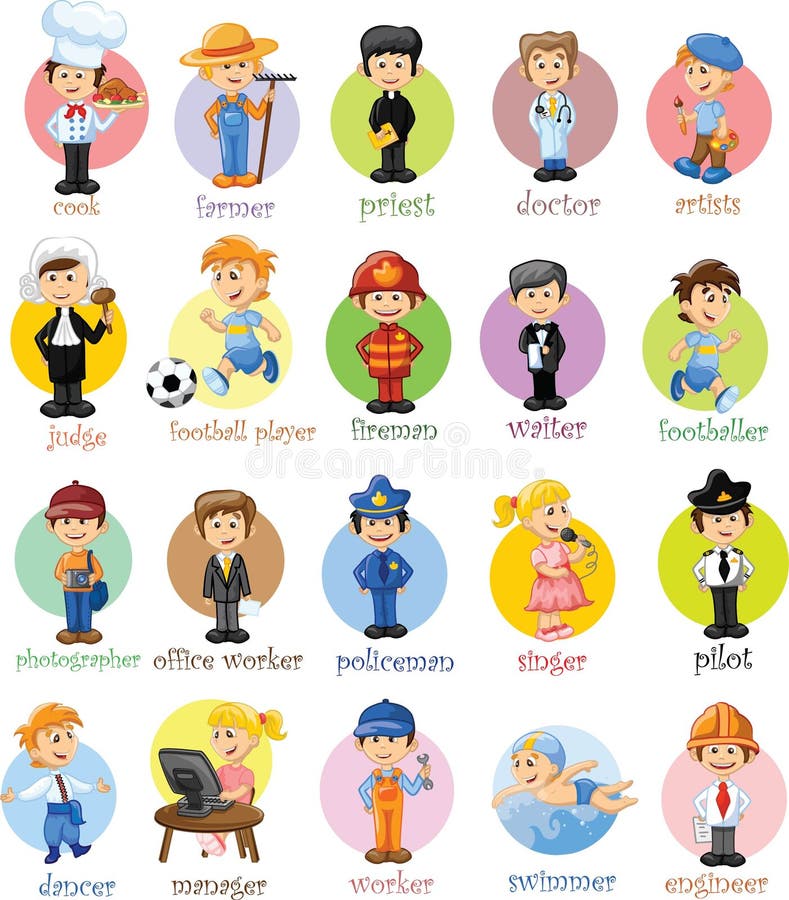 Cartoon Characters of Different Professions,vector Stock Vector ...