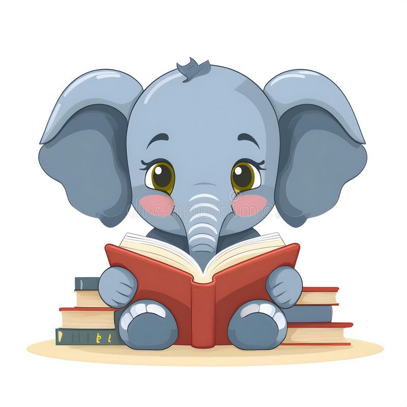 Cartoon Elephant Reading Book Stock Illustrations – 455 Cartoon ...