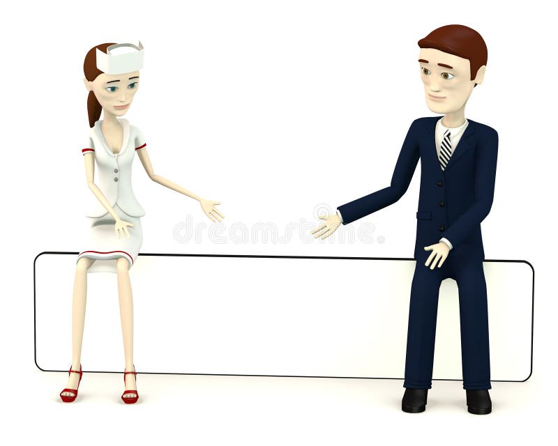 Cartoon Characters with Empty Board Stock Illustration - Illustration ...