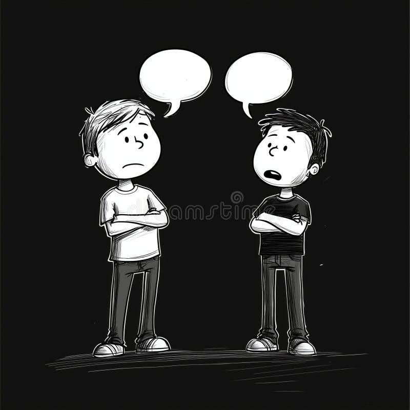 Cartoon Characters Engaging in Thoughtful Conversation with Speech ...