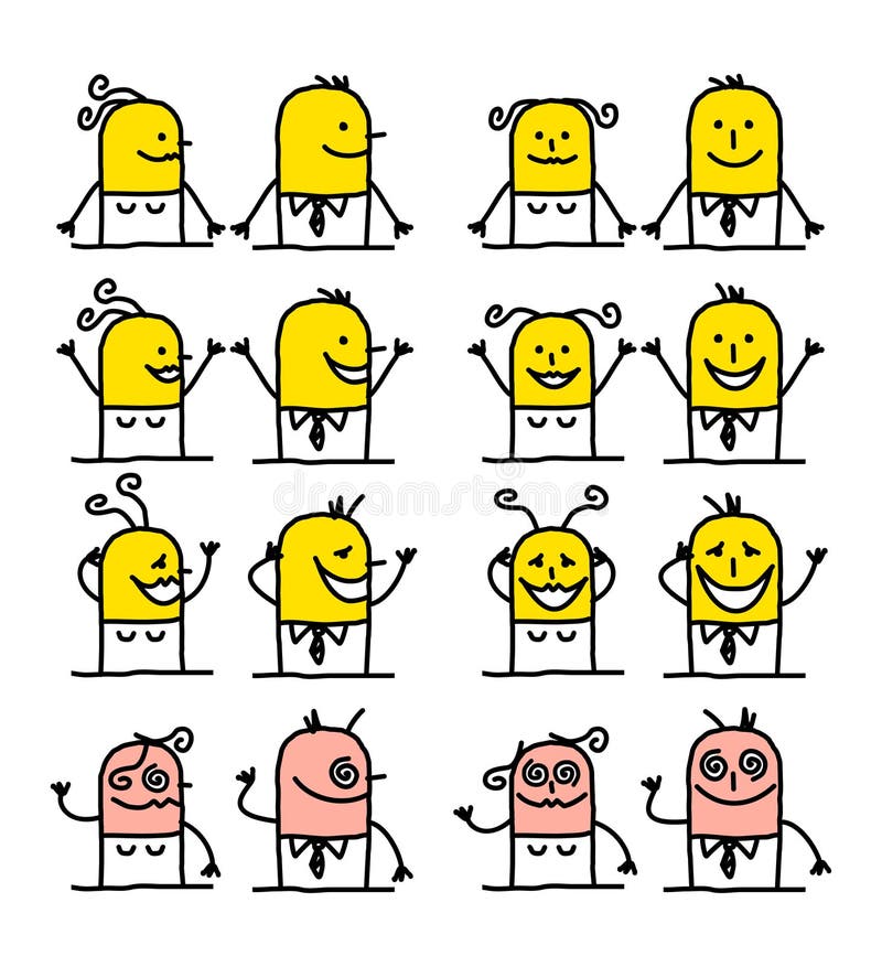 Cartoon Characters - Happiness Stock Vector - Illustration of drawn ...