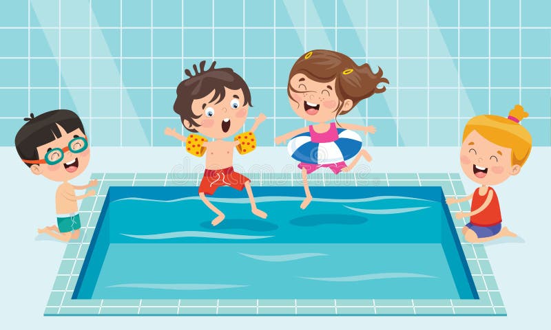 Cartoon Characters Jumping into Water Stock Vector - Illustration of ...