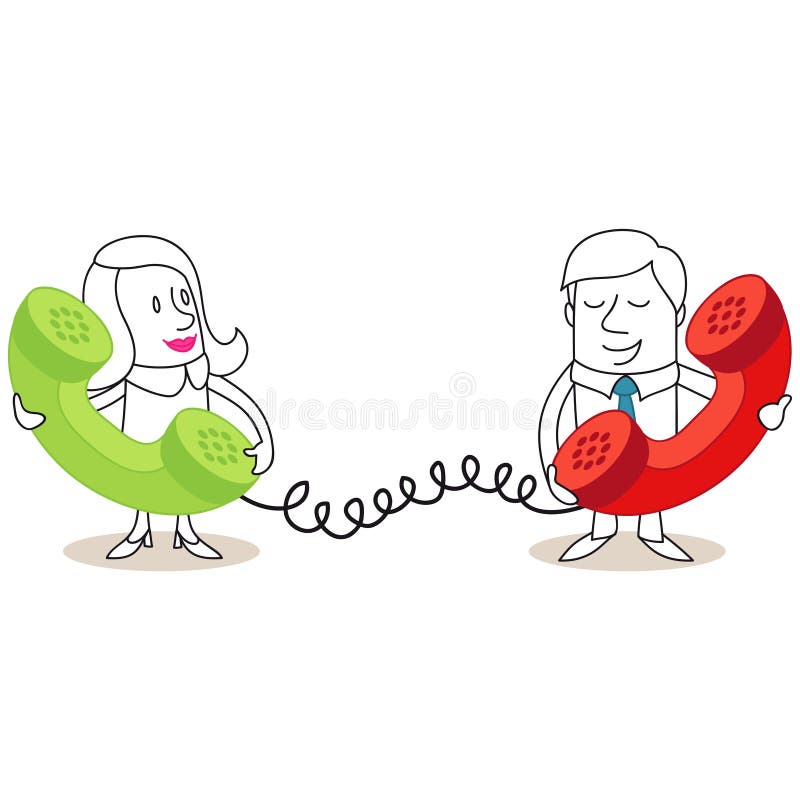Cartoon Characters: Man And Woman Phone Call Stock Vector ...