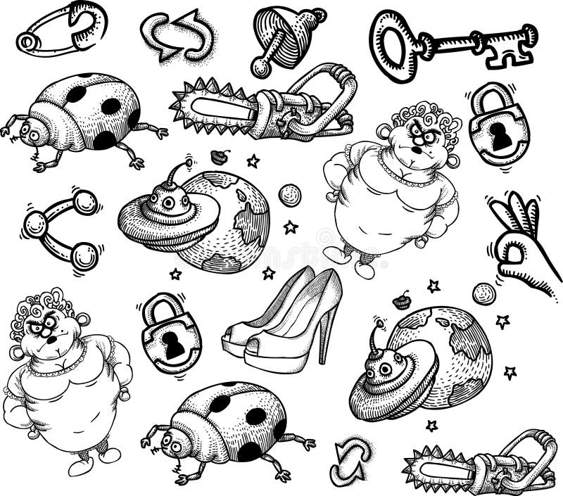 Cartoon Characters Seamless Pattern Stock Vector - Illustration of ...