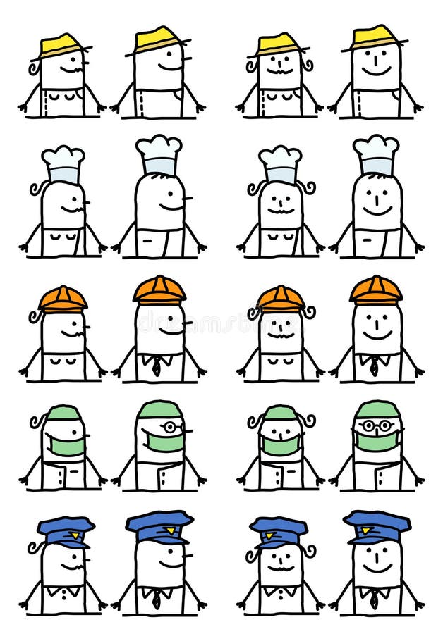 Cartoon Characters Set - Jobs And Occupations Stock Vector ...