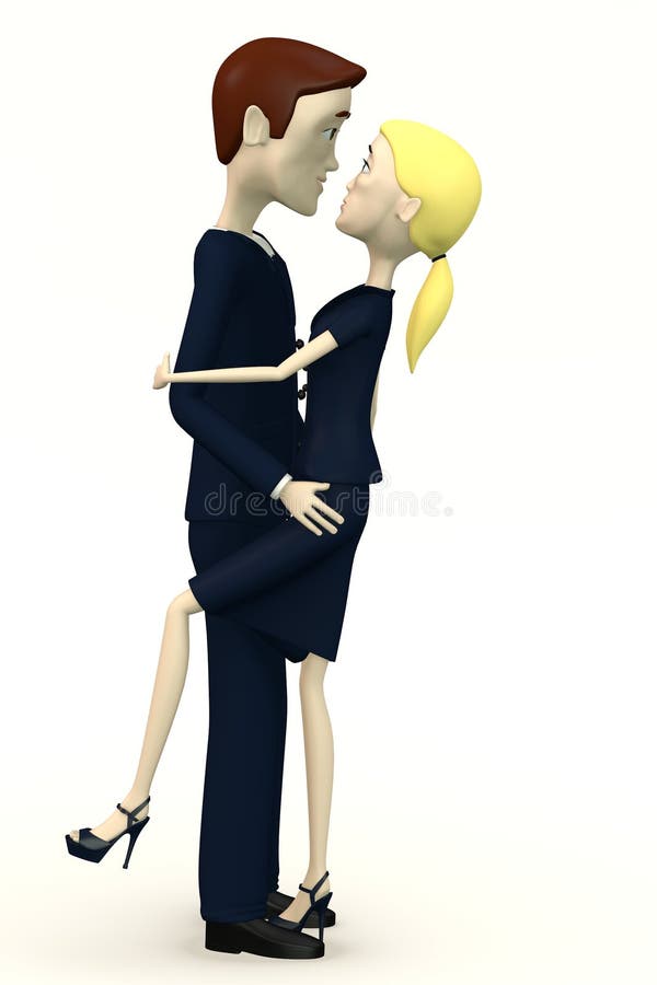 Cartoon characters in hug stock illustration. Illustration of pose ...