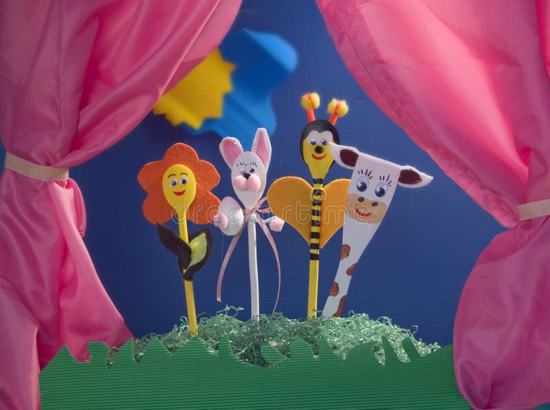 Cartoon Characters on Stage Stock Illustration - Illustration of ...