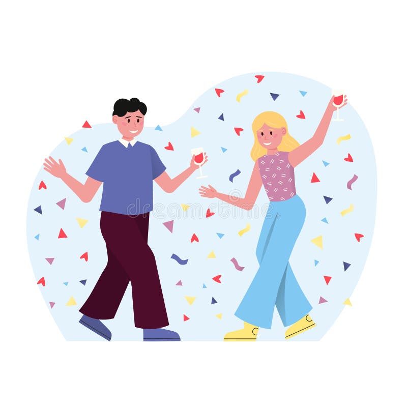 Couple Cheering Cartoon Stock Illustrations 165 Couple Cheering