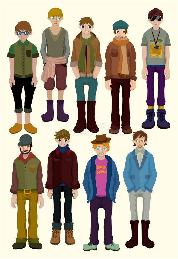 Cartoon Charming Young Man Icon Stock Vector - Illustration of draw ...