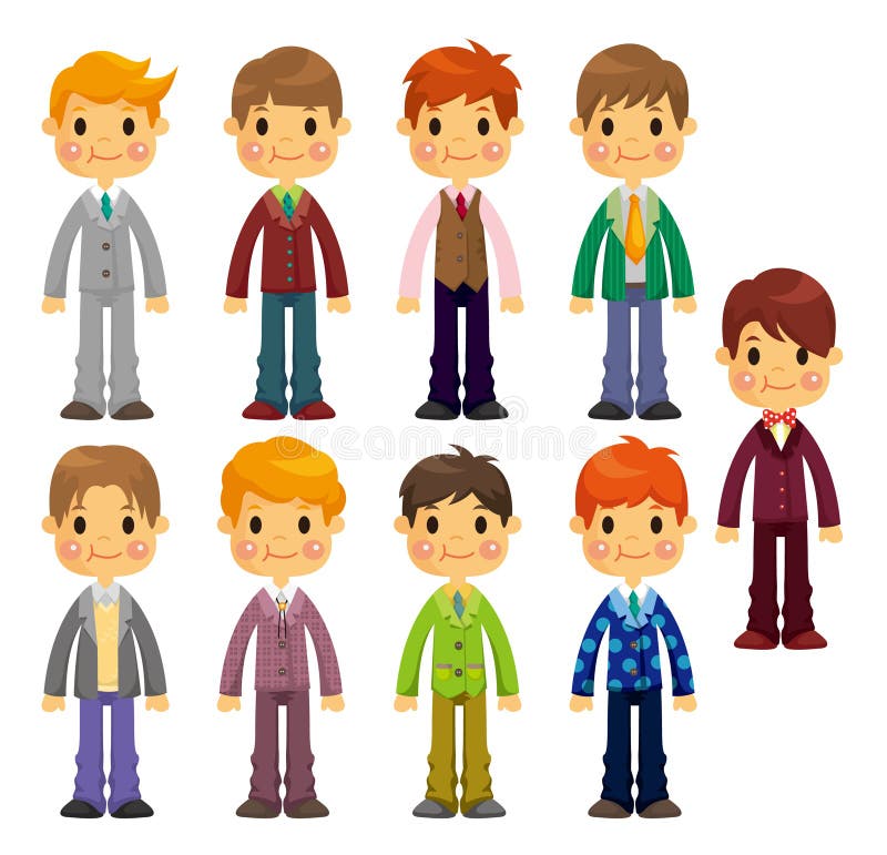 Cartoon Charming Young Man Icon Stock Vector - Illustration of face ...