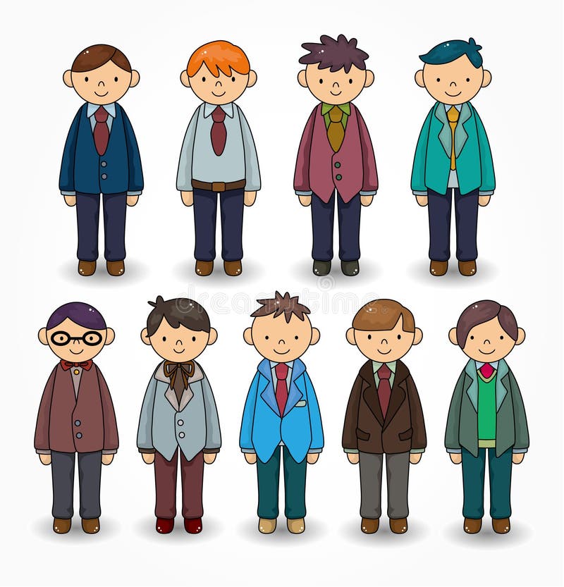 Cartoon Charming Young Man Icon Stock Vector - Illustration of ...