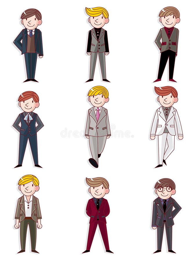 Cartoon Charming Young Man Icon Stock Vector - Illustration of people ...