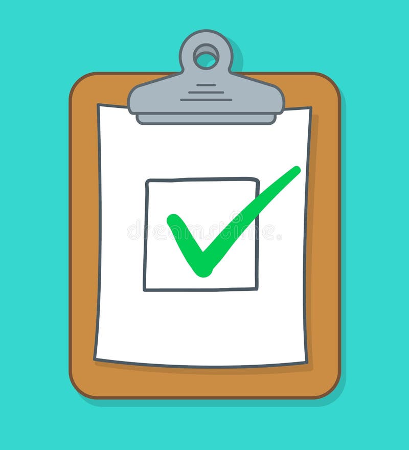 Cartoon Checklist with Check Marks on Clipboard Stock Vector ...