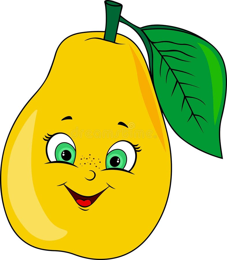 Cartoon Cheerful Pear in Vector Stock Vector - Illustration of ...