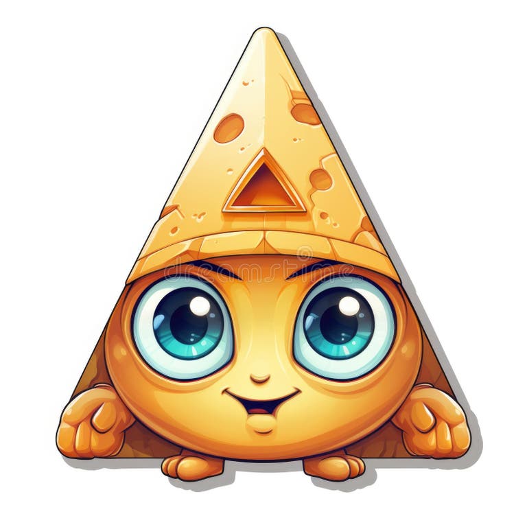 A Cartoon Cheese Triangle with Eyes and a Face. Stock Illustration ...