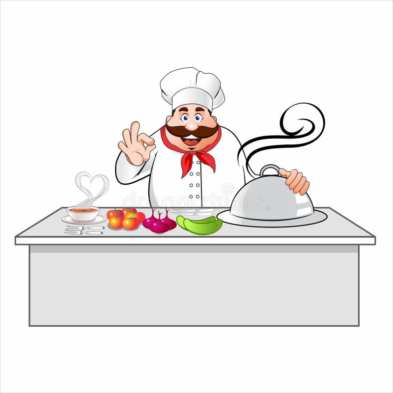 Soup chef stock illustration. Illustration of soup, cook - 1277634