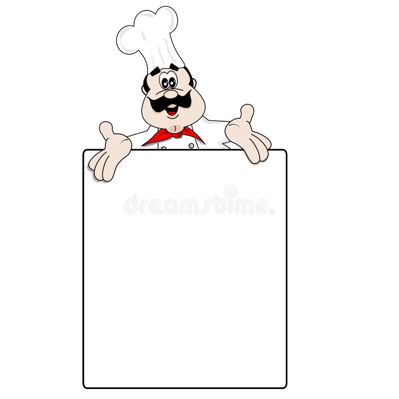 Cartoon Chef and Blank Menu Recipe Stock Vector - Illustration of ...