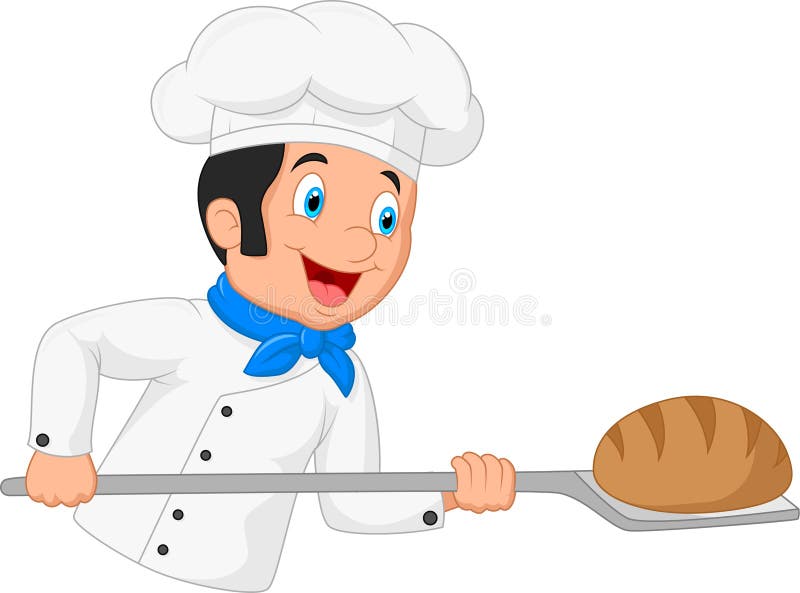 Cartoon chef cook bread stock vector. Illustration of cartoon - 53372038
