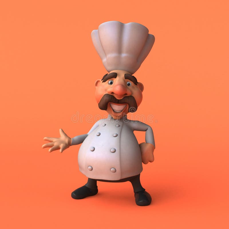 Cartoon Chef - 3D Illustration Stock Illustration - Illustration of ...