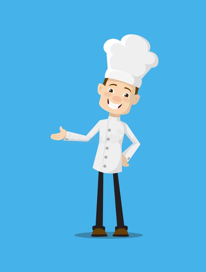Cartoon Chef Happy Flat Vector Illustration Design Stock Vector ...