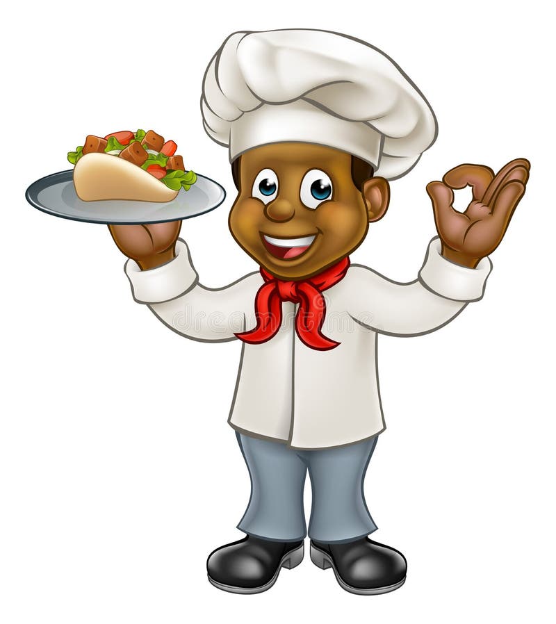 Cartoon Chef Kebab stock vector. Illustration of design - 97210409