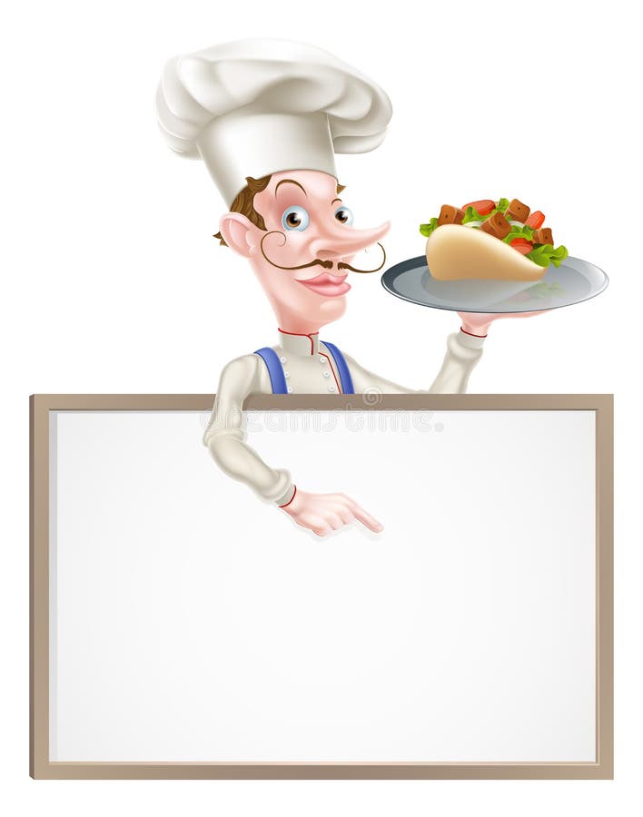 Kebab Chef Man stock vector. Illustration of doner, cartoon - 57259683