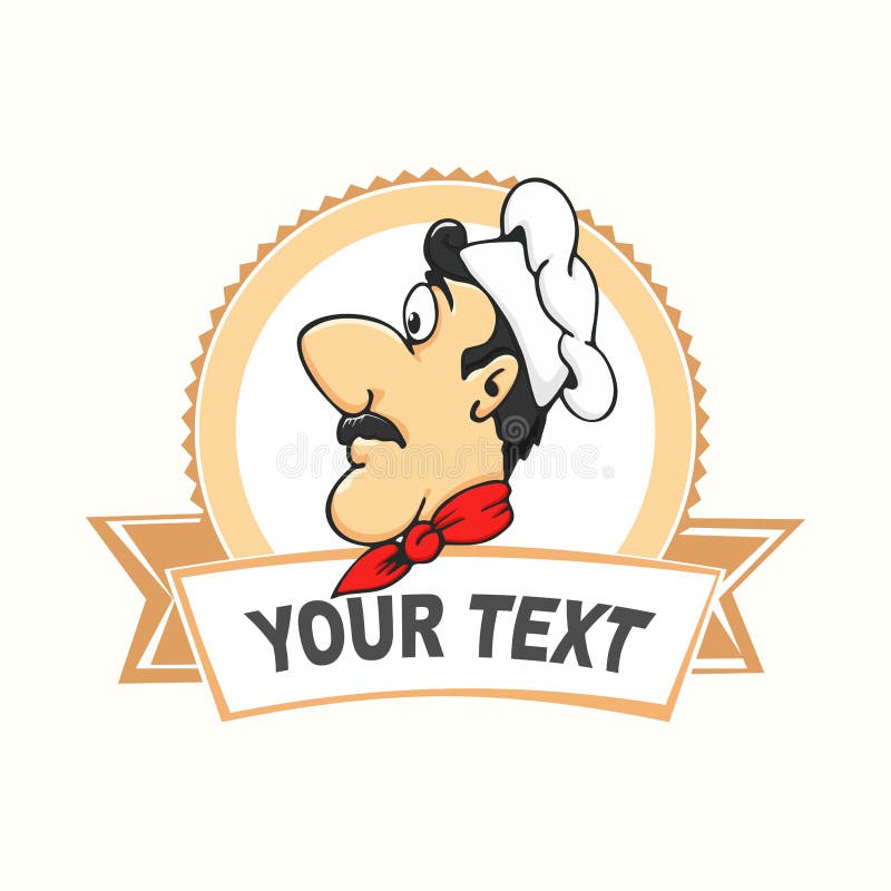 Cartoon Chef Logo with Banner Stock Vector - Illustration of cooking ...