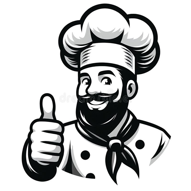 Cartoon Chef Mascot Illustration with Thumbs Up Stock Illustration ...