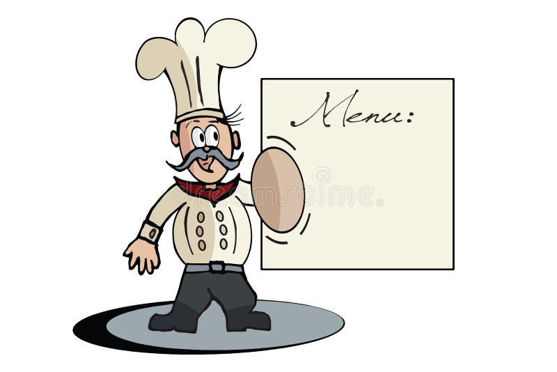 Cartoon Chef and Menu in Vector Format Stock Vector - Illustration of ...