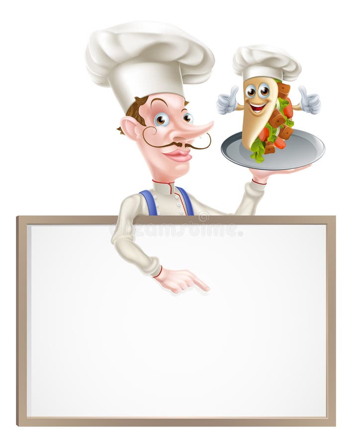 Cartoon Chef Kebab Signboard Stock Illustrations – 20 Cartoon Chef ...